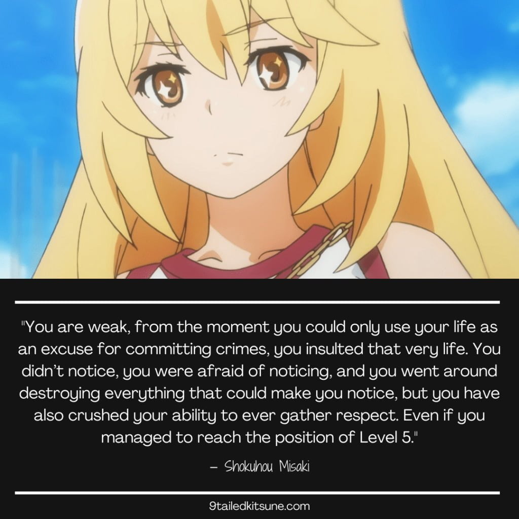 Top 15 Original Quotes From Toaru Kagaku No Railgun – 9 Tailed Kitsune